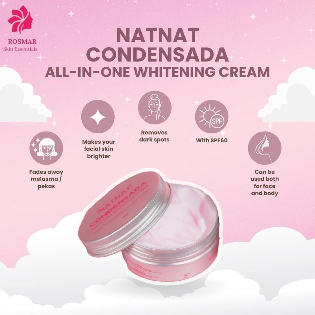 Natnat Condensada PEKAS MELASMA all in one whitening cream - ROSMAR SKIN ESSENTIALS